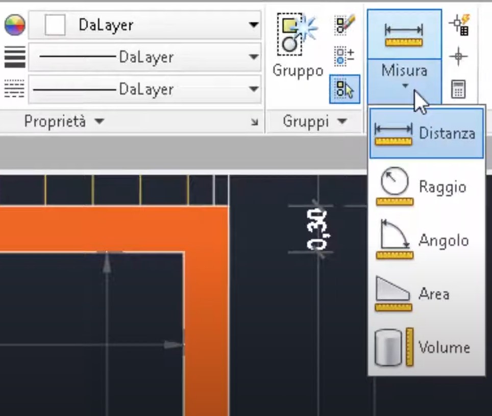 Comandi Autocad MISURA e TESTOM - StaticaFacile